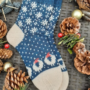 Snowy Sheep Sock Knitting Pattern, Holiday Sock Knitting Pattern ...