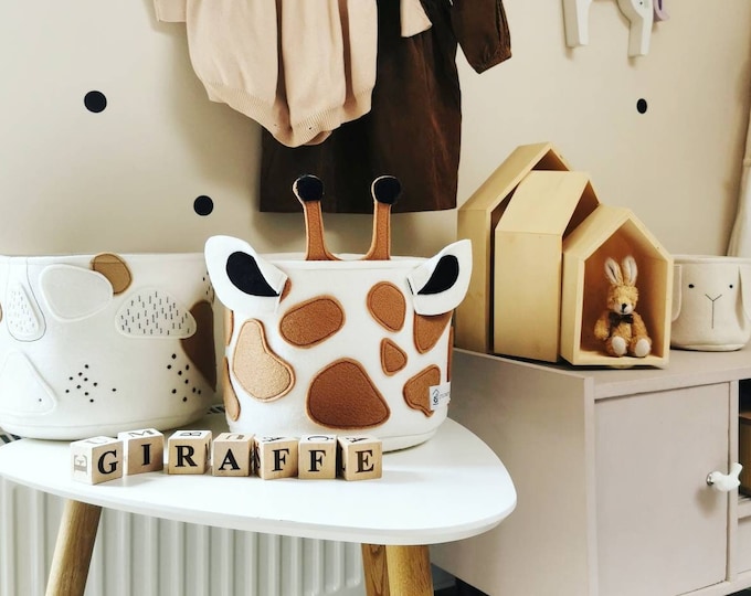 Abstract Shapes Felt Giraffe Basket Unique Safari Storage - Etsy