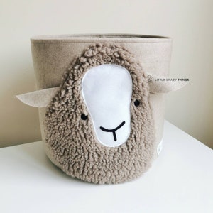Felt Gray Sheep Basket Inspired by Country Life, Toy Storage for Kids ...