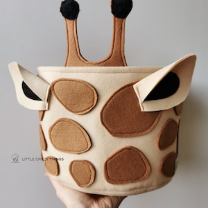 Abstract Shapes Felt Giraffe Basket, Unique Safari Storage Bin, Giraffe ...