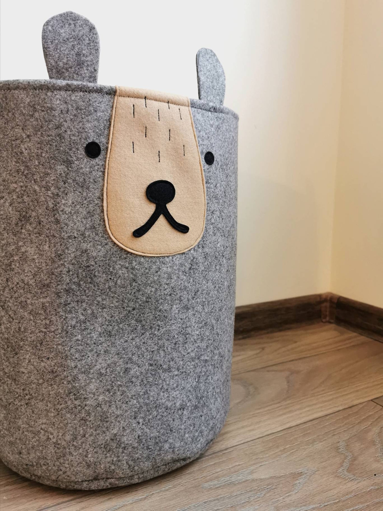 Nordic Inspired Felt Toy Storage, Bear Basket, Woodland Room Decor - Etsy
