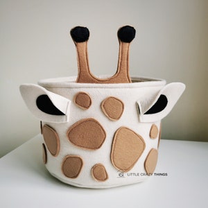 Abstract Shapes Felt Giraffe Basket, Unique Safari Storage Bin, Giraffe ...