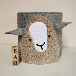 Felt Gray Sheep Basket Inspired by Country Life, Toy Storage for Kids ...