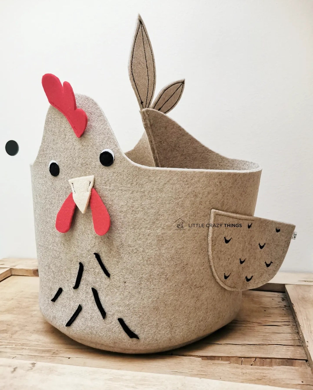 Hen Handmade Felt Toys Storage, Chicken Easter Basket, Ranch, Farm Life ...