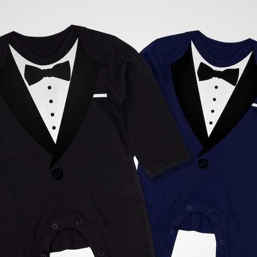 Tuxedo Baby Grow Tux Dinner Jacket Newborn Bodysuit Long - Etsy
