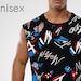 Tech Noir 80's Pattern Tank Top Retro Punk T-shirt Killer Robot Costume ...