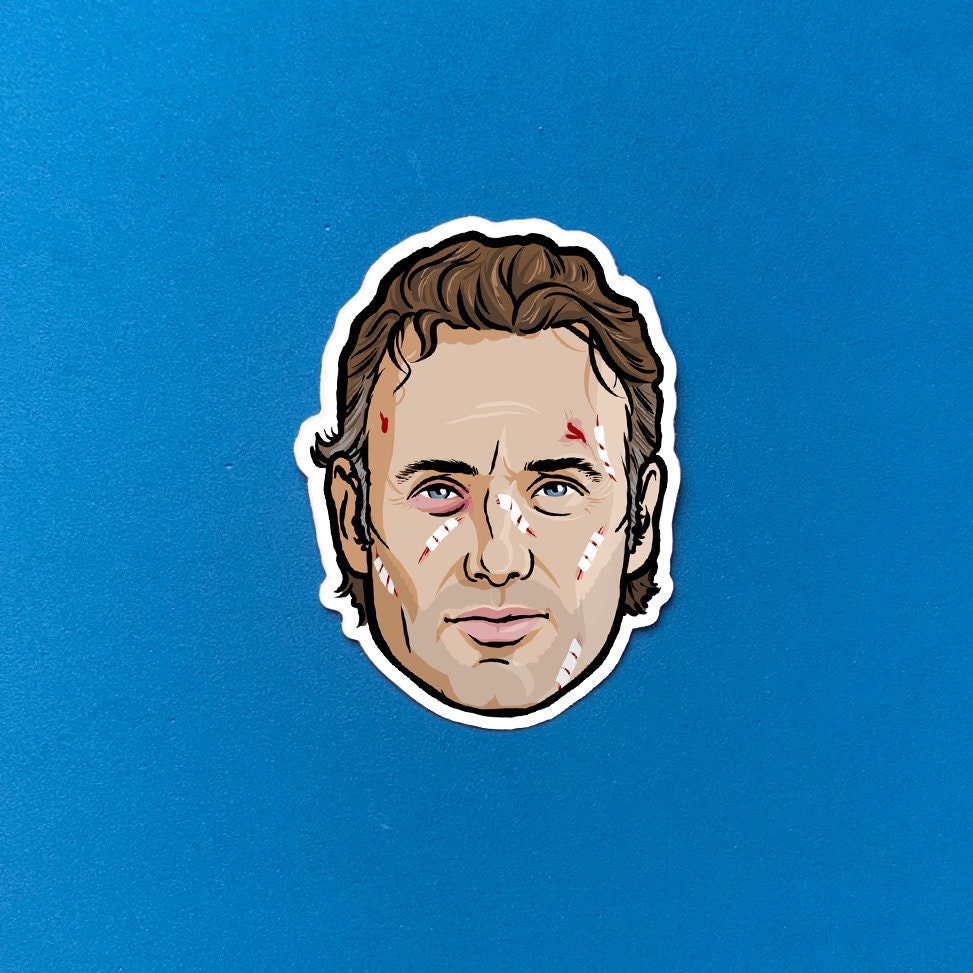 Scarred Rick Vinyl Sticker Plasters TWD Face Stickers - Etsy Canada
