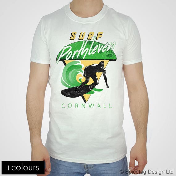 Surf Porthleven T-shirt 70's Style Cornwall Surfing Tshirt - Etsy UK