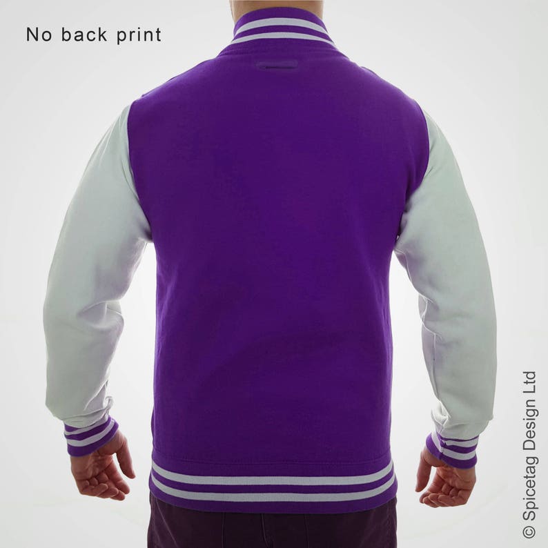Purple Joker Varsity Jacket With White Sleeves College Letterman Squad ...