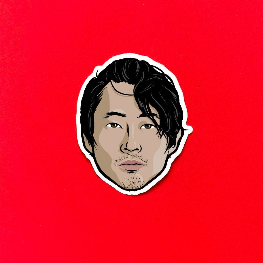 Glenn Vinyl Sticker Twd Face Stickers Character Faces Decal Tv Etsy