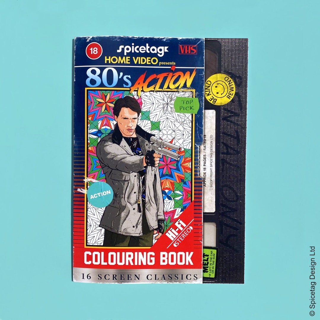 Retro 80's Action Inspired Colouring Book Fan Art Jean Claude Eighties ...