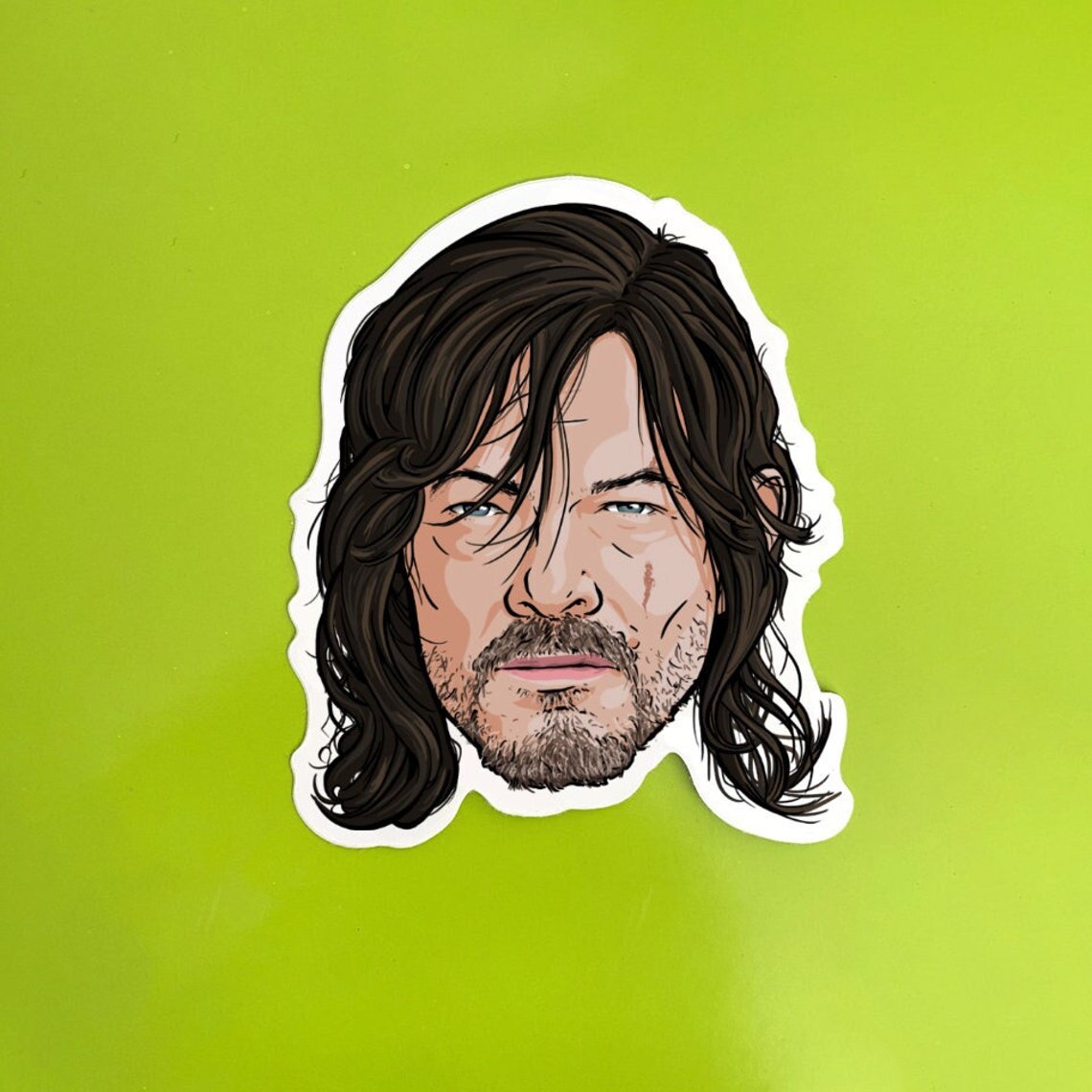 Daryl Vinyl Sticker Twd Face Stickers Character Faces Decal Tv Etsy Canada