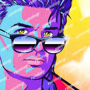 Steve A3 A4 Poster Print Retro 80s Wall Print Fan Made Digital Drawing ...