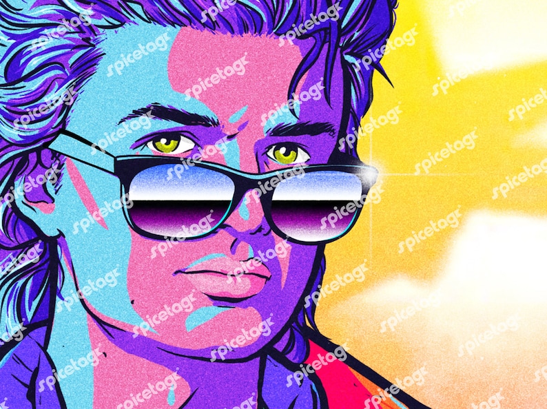 Steve A3 A4 Poster Print Retro 80s Wall Print Fan Made Digital - Etsy