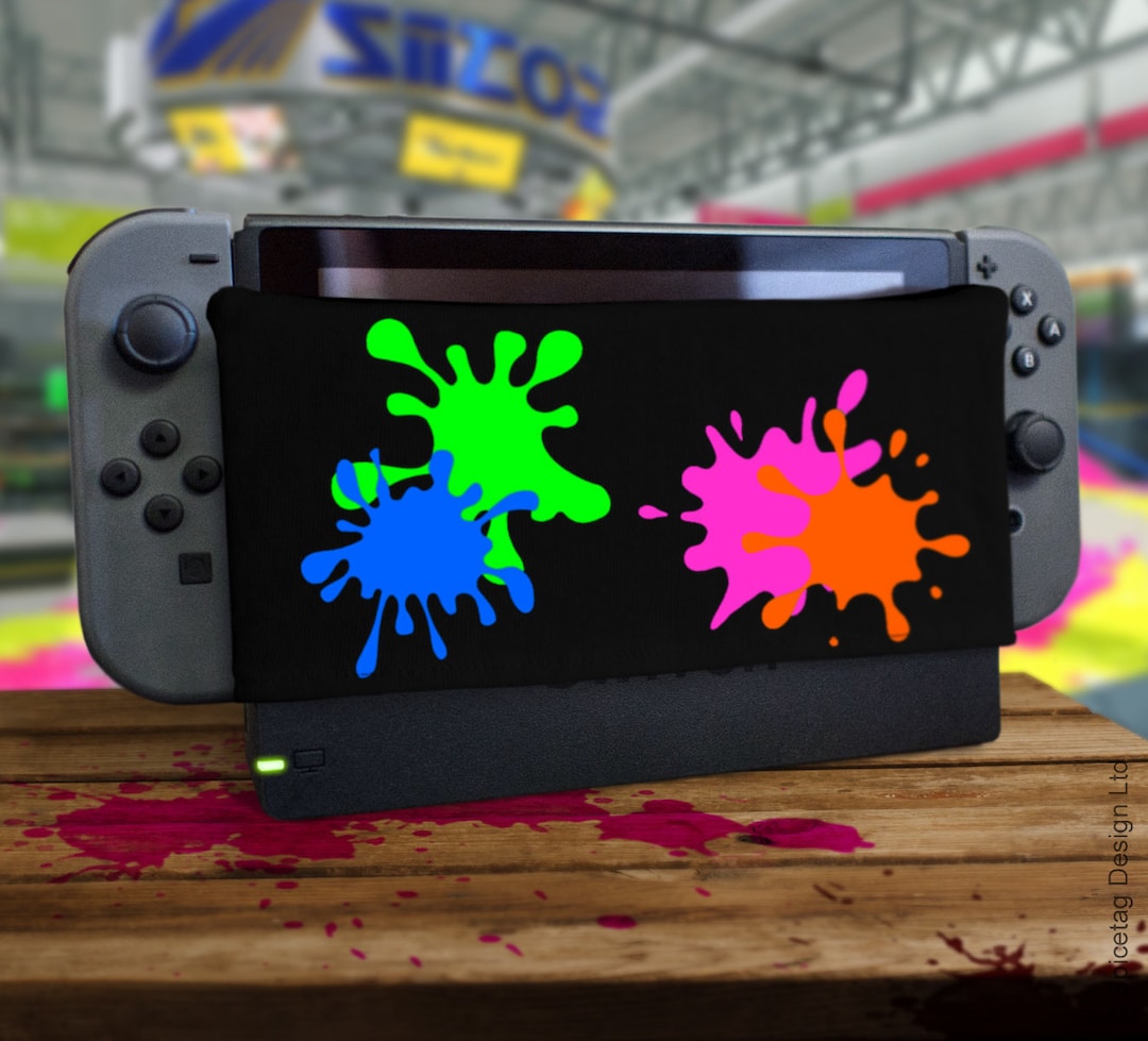Switch Dock Sock Paint Splat Ports Video Gaming Screen Protector Cozy ...