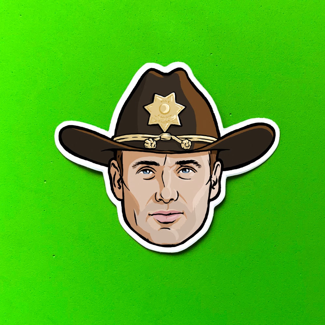 Sheriff Rick Vinyl Sticker TWD Face Stickers Character Faces - Etsy UK