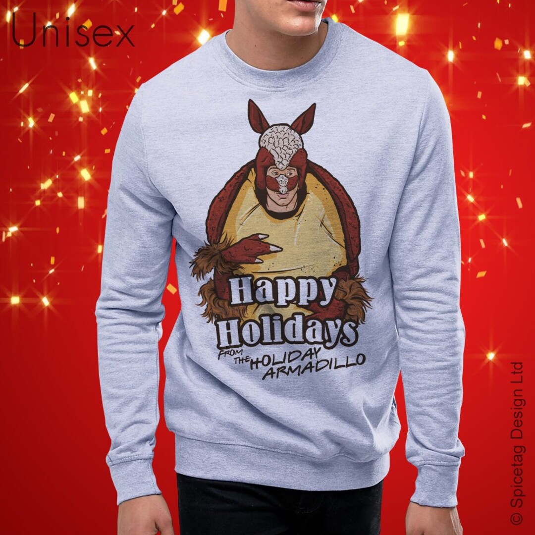 The Holiday Armadillo Christmas Sweater Xmas Santa Claus Happy - Etsy