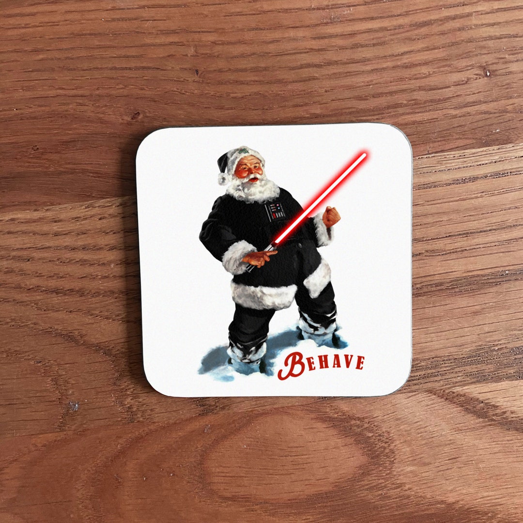 Santa Sith Coaster Wooden Hardboard Coffee Ho Ho Ho Tea Coasters ...