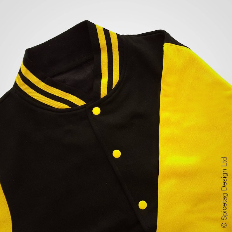 Black Varsity Jacket With Yellow Sleeves: College Letterman Coat - Etsy