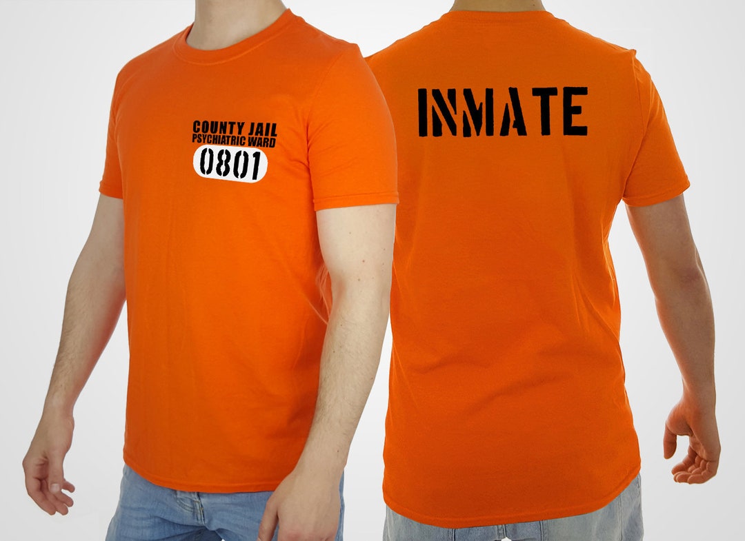 Prison Inmate T-shirt County Jail Tshirt Psycho Insane Top Crazy Mad ...