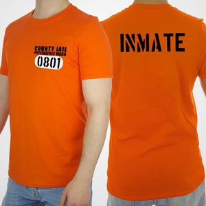 Prison Inmate T-shirt County Jail Tshirt Psycho Insane Top Crazy Mad ...