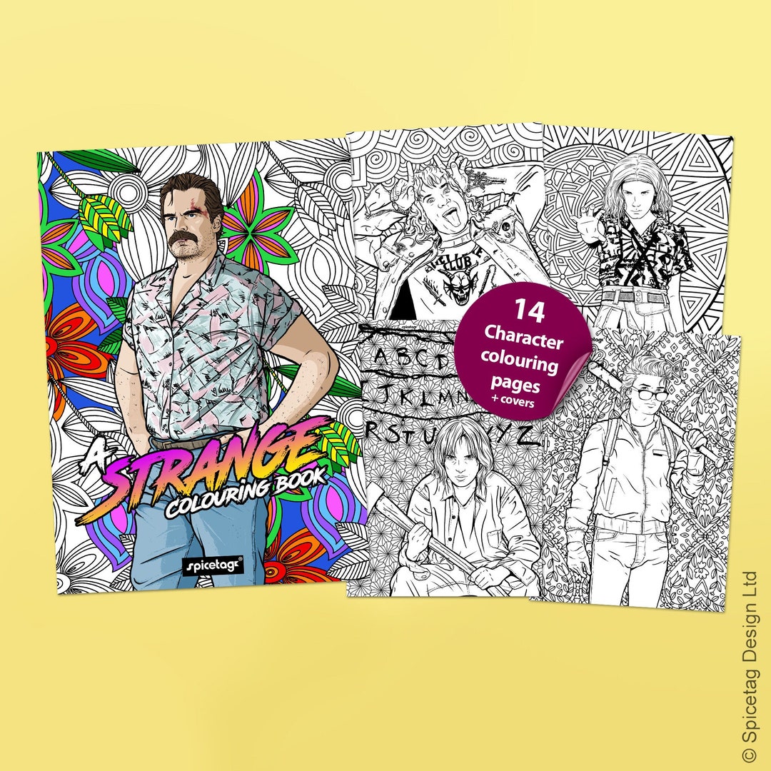 A Strange Digital Colouring Book Adult Kids Coloring Pages 80's Retro ...
