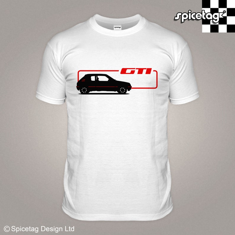 205 1.9 GTi T-shirt Retro 80s Hot Hatch Rally Car Tshirt White | Etsy
