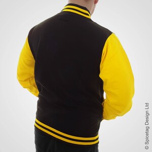 Black Varsity Jacket With Yellow Sleeves: College Letterman Coat - Etsy