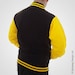 Black Varsity Jacket With Yellow Sleeves: College Letterman Coat - Etsy
