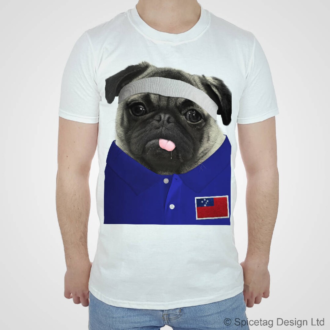Samoa Rugby T-shirt Pug Tshirt Samoan Puppy Top Championship - Etsy