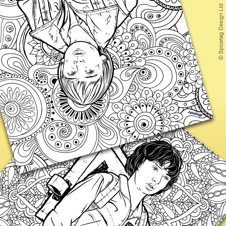 A Strange Digital Colouring Book Adult Kids Coloring Pages 80's Retro ...