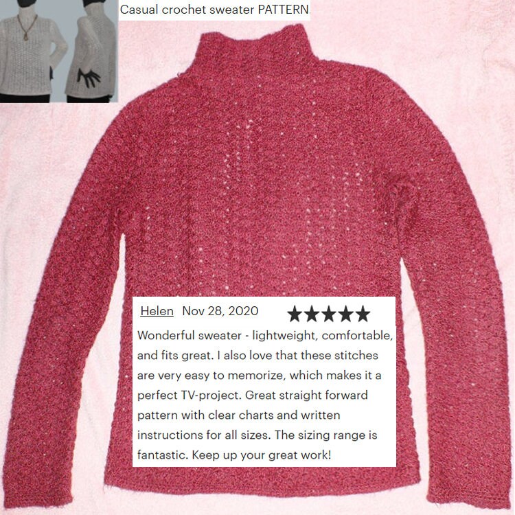 Mohair Crochet Sweater PATTERN, Sizes XS-5XL, Written in ENGLISH for ...