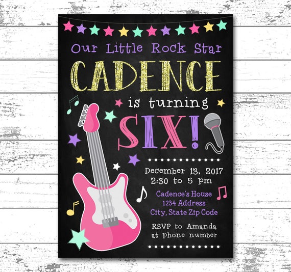 Rock Girl Party Invitation