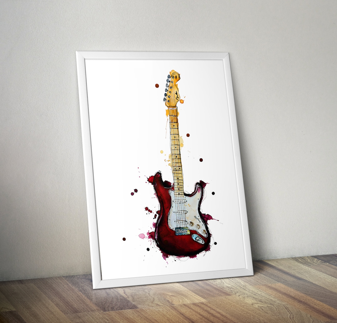 Fender Stratocaster Guitar Wall Art Print - Etsy