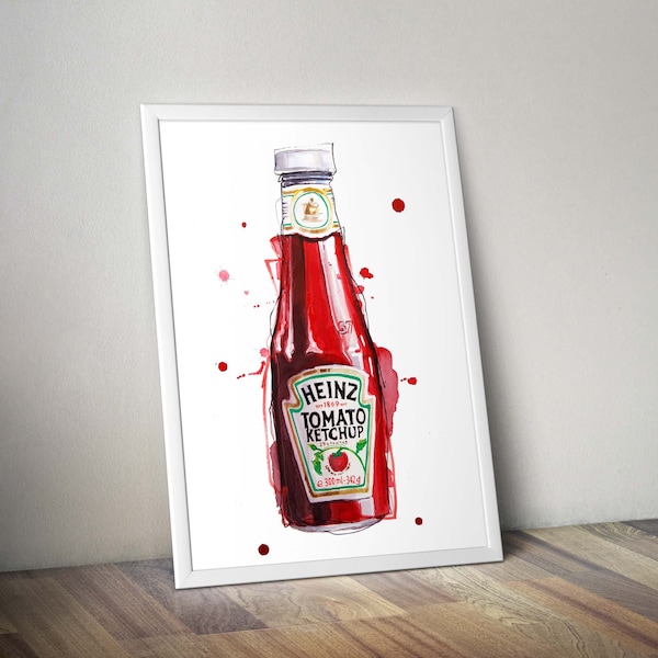 Scared Ketchup Art Etsy