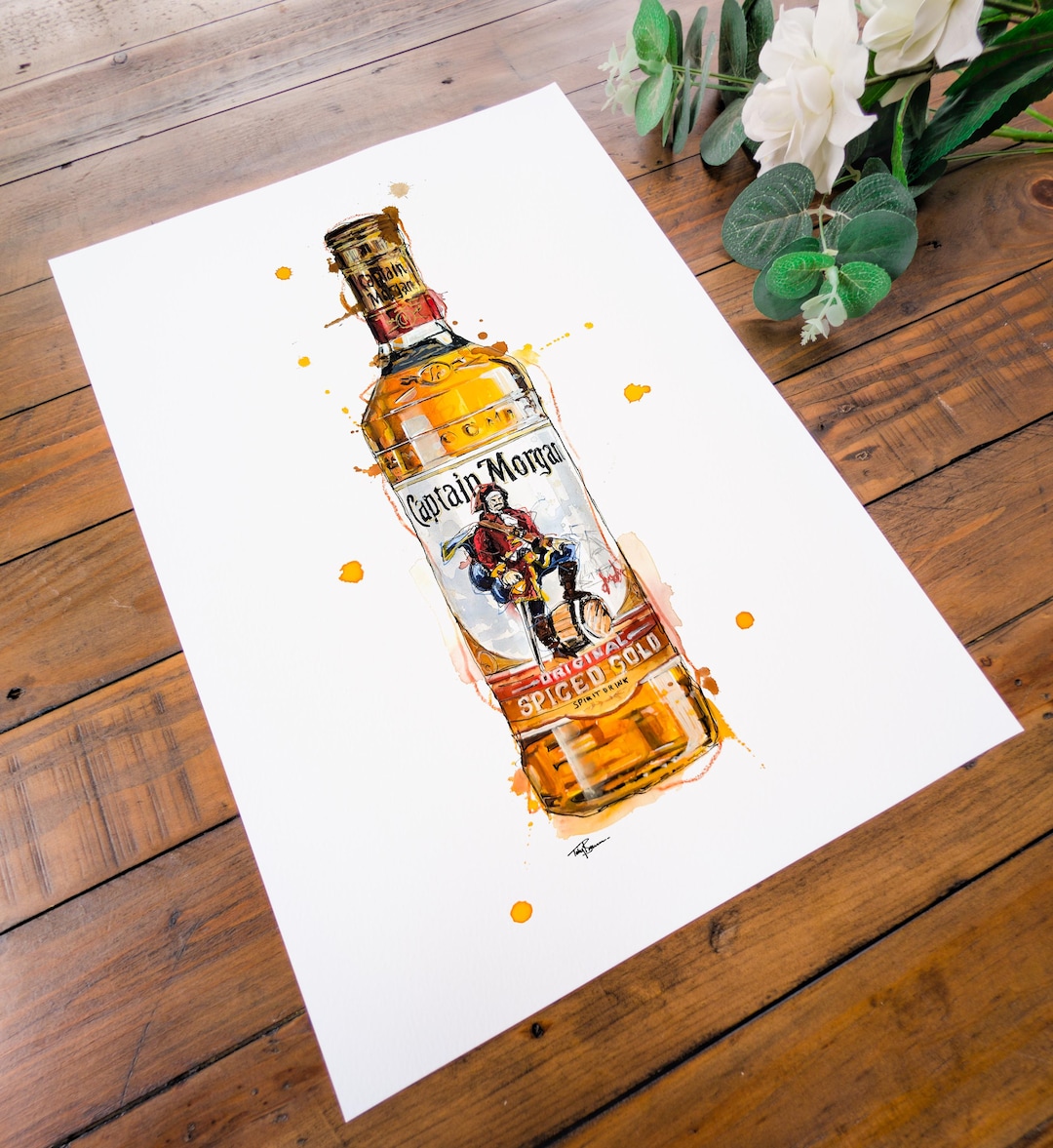 Captain Morgan Rum Bottle Wall Art Print - Etsy