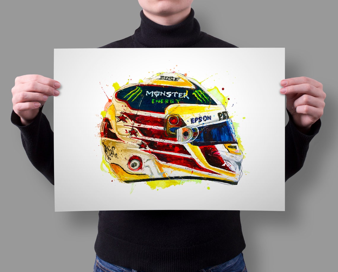 Lewis Hamilton Formula One F1 Crash Helmet Wall Art Print - Etsy UK