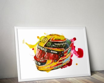 Ayrton Senna Formula One F1 Yellow Crash Helmet Wall Art | Etsy
