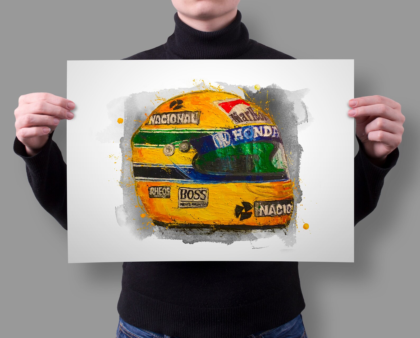 Ayrton Senna Formula One F1 Yellow Crash Helmet Wall Art - Etsy