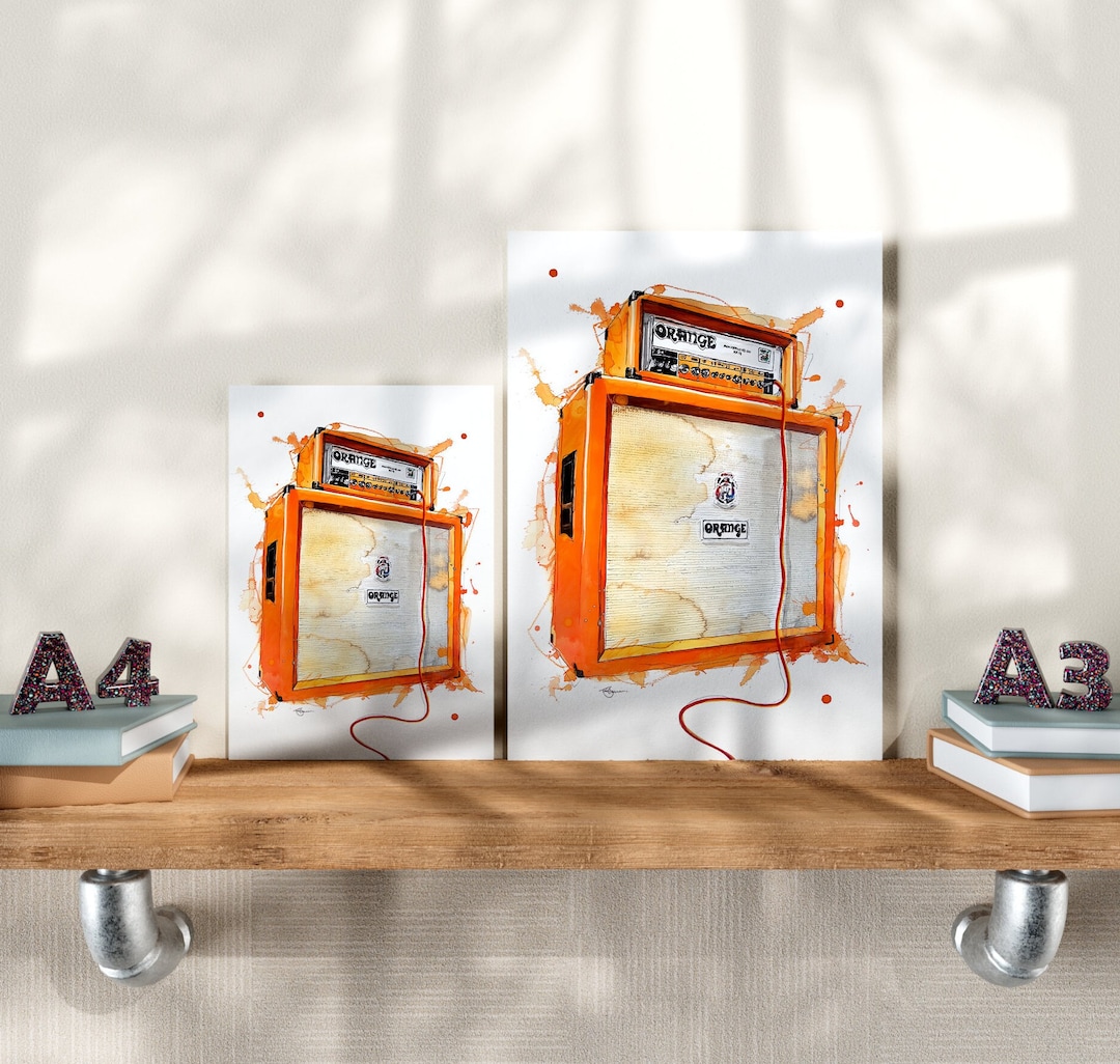 Orange Guitar Amp Wall Art Print - Etsy