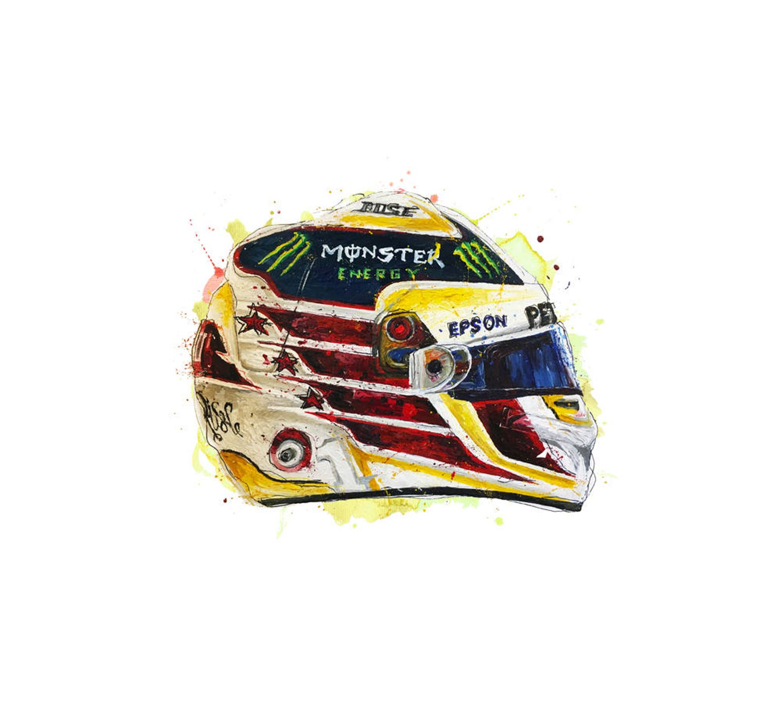 Lewis Hamilton Formula One (F1) Crash Helmet Wall Art Print - Etsy UK