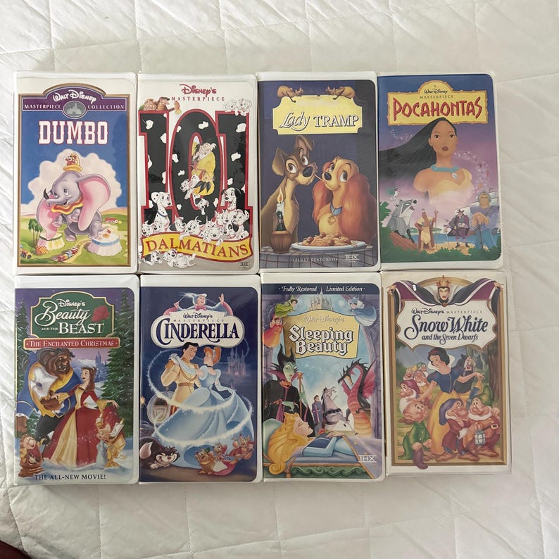 Walt Disney VHS Masterpiece Collection, Dumbo, Pocahontis, Cinderella, Beauty and the Beast ...