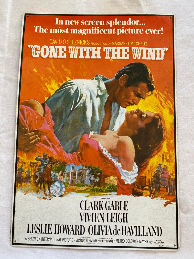 Movie Posters Gone With the Wind Movie Metal Poster Sign - Etsy