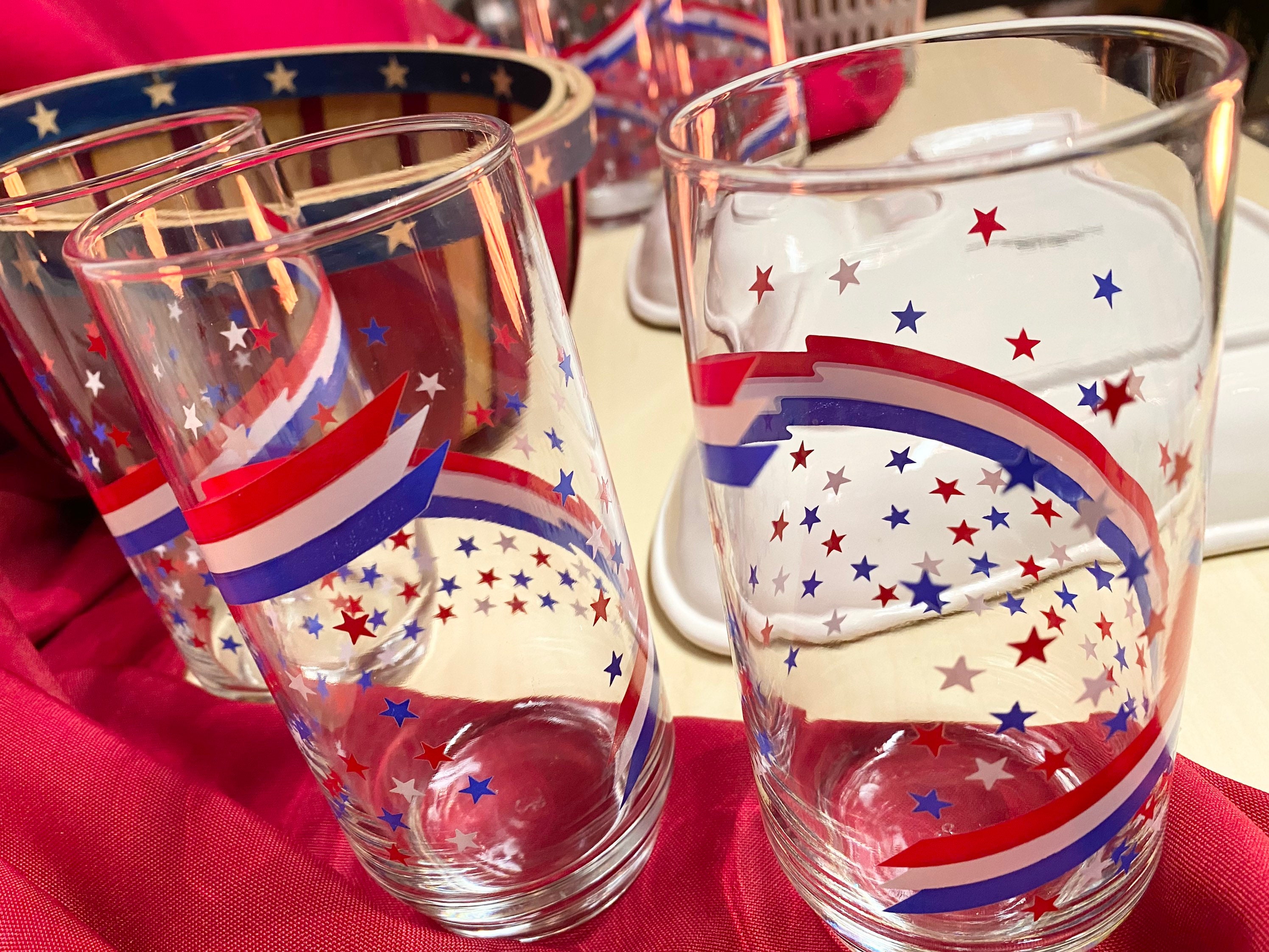 Patriotic Party Chip/ Dip Platter, Lone Star Wood Basket, Libby 4th of ...