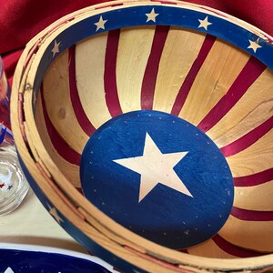 Patriotic Party Chip/ Dip Platter, Lone Star Wood Basket, Libby 4th of ...