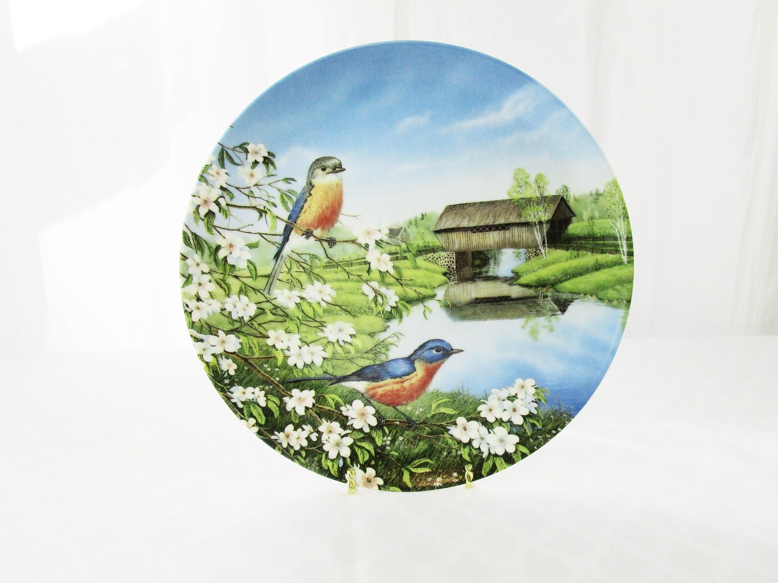 Bluebirds in Spring by Sam Timm of Birds of Seasons Second Issue - Etsy