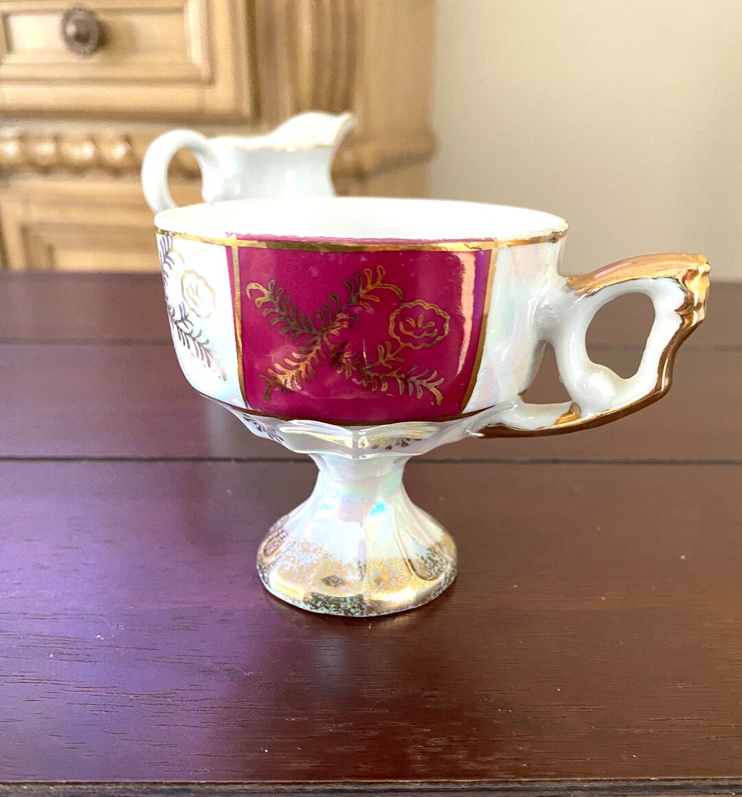 Tea Cup Norleans Japan Mini Tea Cup, Purple and Gold Plated Trim - Etsy
