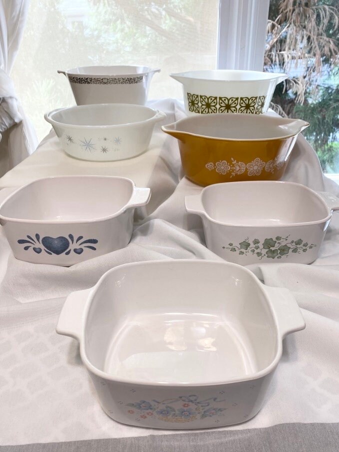 Pyrex and Corning Ware Fire King Casserole Dishes 2/1/2 - Etsy