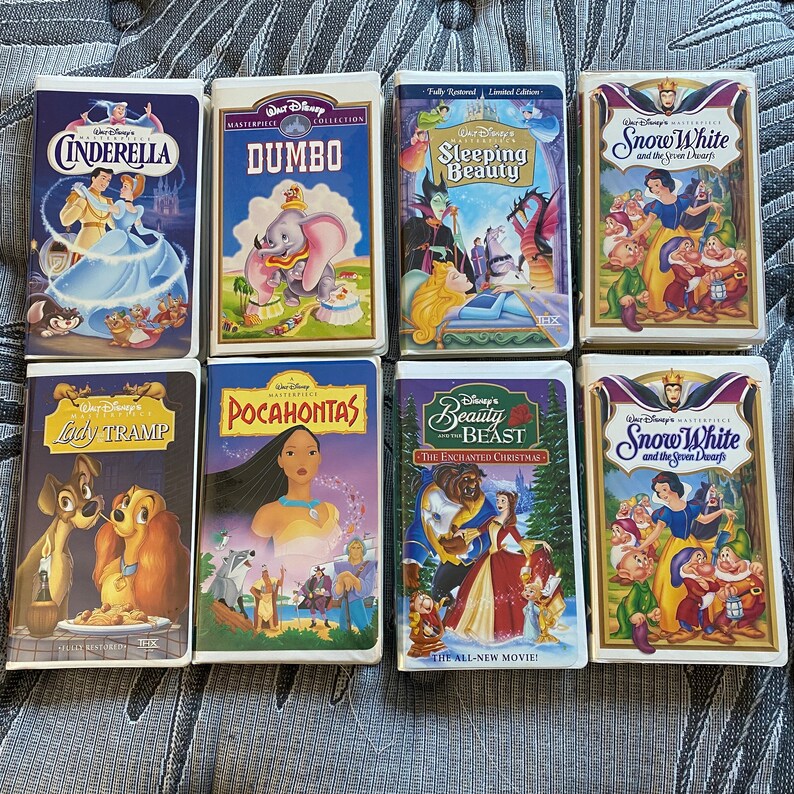 Walt Disney VHS Masterpiece Collection, Dumbo, Pocahontis, Cinderella, Beauty and the Beast ...