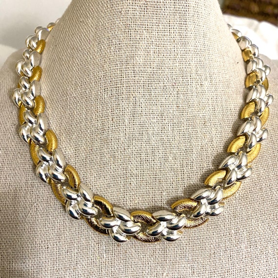 Napier Two Tone Choker Necklace Vintage - Gem